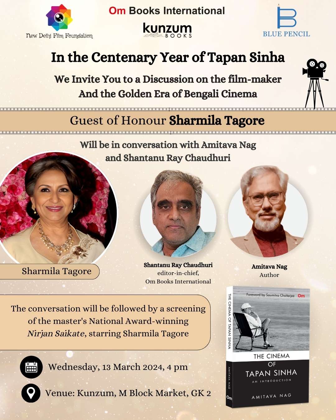 Sharmila Tagore to Speak on Tapan Sinha and Bengali Films | Blue Pencil